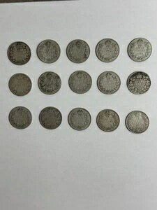 Lot of 15 Canadian Silver 10 Cent Coins (1899-1936) ? Old Canadian Silver Coins商品について額面：10セント流通/非流通：流通材質：銀製造国/地域：カナダ認証：未...