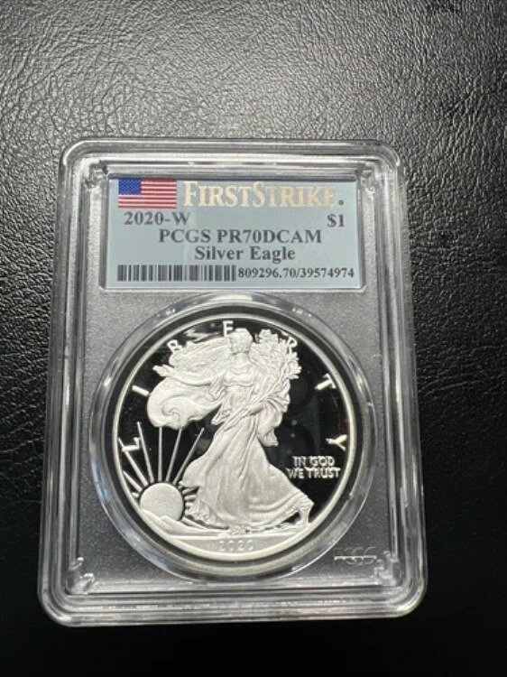 2020-W $1 American Silver Eagle PR70DCAM First Strike PCGS商品について組成：銀99.93%、銅0.007%刻印タイプ：プルーフ純度：0.999グレード：PR70単位1オンスあたりの貴...