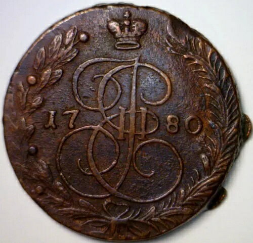 1780 Russian Empire Russia 5 Kopeks Catherine II AU Copper Coin NR商品について販売者コメント「素晴らしい本物の巨大ロシア5コペイカ硬貨」額面：5コペイカ流通/未流通：流通時代...