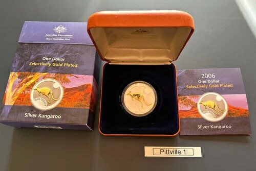 2006 RAM 1oz 99.9 Silver Kangaroo - Selectively Gold Plated - OGP/COA!商品について国：オーストラリア純度：0.999発行年：2006年製造国／地域：オーストラリア注意事項...