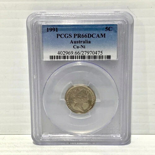 1991 Australian 5 Cent Coin - Graded PR66DCAM by PCGS - Free Postage商品についてコインの種類：デシマル組成：金年代：1990年代国：オーストラリア原産地：オーストラリア注意...