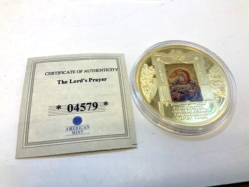 Pater Noster Civitas Vaticana The Lords Prayer Coin Medallion Gold Layered COA商品について出品者コメント「中古 - アメリカンミント Pater Noster C...