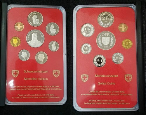 Switzerland KMS 1 Rappen - 5 Francs Coin Set 1982 Prfr. 65527商品について年：1982年留保度：不明製造国／地域：スイスブランド：ノーブランド認証：該当なしMPN：該当なし注意事項...