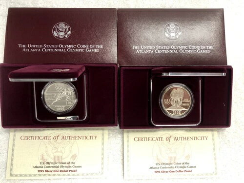 Lot of Two (2) 1995 Atlanta Olympics Cycling and Track Proof Silver Dollars OGP商品について販売者メモ「新品。政府発行のオリジナルパッケージ入りで、カプセルは未開...