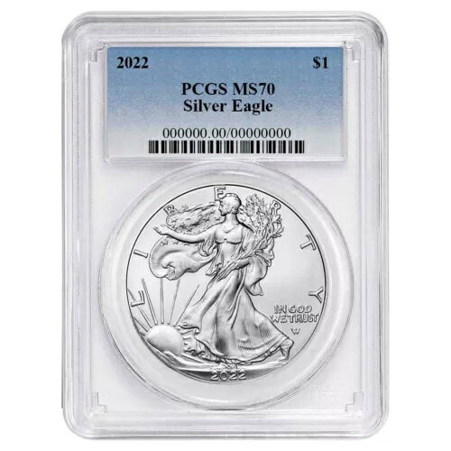 2022 $1 American Silver Eagle PCGS MS70 Blue Label商品について認証：PCGS発行年：2022年コイン：アメリカンイーグル単位1オンスあたりの貴金属含有量：1オンスグレード：MS 70ブランド...