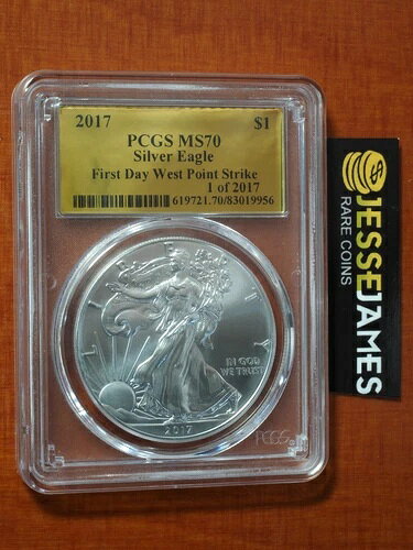 2017 $1 SILVER EAGLE PCGS MS70 FIRST DAY WEST POINT STRIKE GOLD FOIL LABEL商品について販売者コメント「掲載されている美しいコインについて」コイン：アメリカンイーグル材...