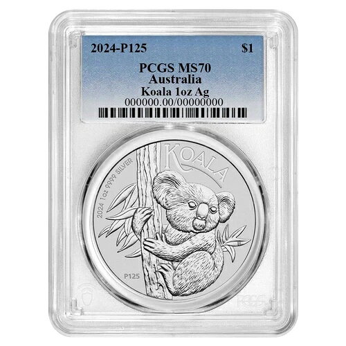 2024-P $1 Australian Silver Koala PCGS MS70 Blue Label商品について認証：PCGSブランド/造幣局：パース造幣局コイン：オーストラリアン・コアラ組成：銀製造国/地域：オーストラリア純度：0...
