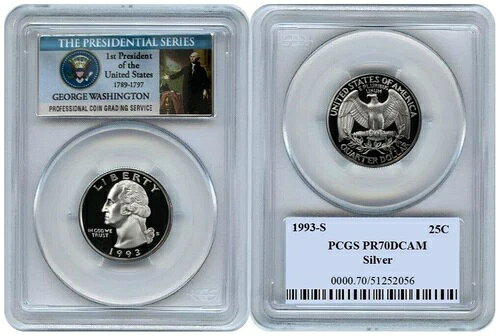 1993 S Silver Washington Quarter 25C PCGS PR70DCAM商品について出品者コメント「1993 S シルバー ワシントン クォーター 25セント PCGS PR70DCAM」額面：25セント流通/非...