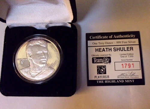 Heath Shuler Highland Mint 1 oz .999 Silver Coin #ed 1791/7500 w/Box & COA商品について販売者メモ「未流通」組成：銀形状：ラウンド型純度：999単位あたりの貴金属含有量...