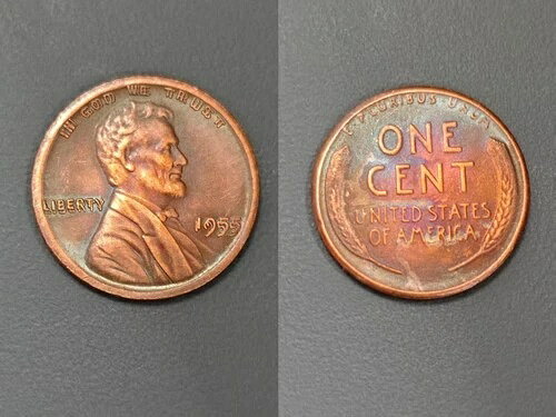 1955 Wrong version Lincoln Wheat Cent Penny Rare Sought As shown in the figure商品について額面：スモールセント流通/非流通：非流通硬貨：リンカーン・ウィート年：1...