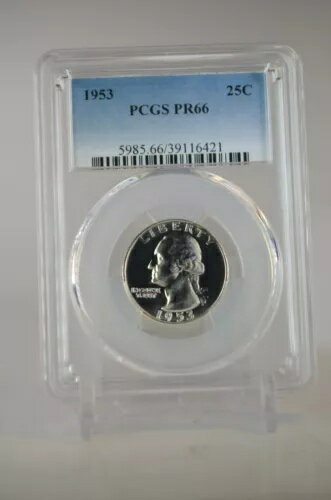 PR66 1953 PCGS GRADED SILVER WASHINGTON QUARTER PROOF UNCIRCULATED CLEAN COIN商品について製造国/地域：アメリカ合衆国認証番号：39116421認証：PCGS刻印の...