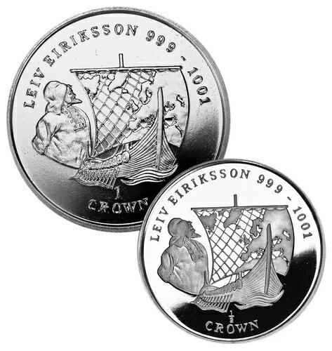 Isle of Man Silver 1/2 & 1 Crown 1997 UNC/Proof 'Leif Eiriksson & Viking Ship'商品について流通/非流通 非流通1997年製造国/地域 アイスランド認証 未認証注意...