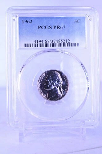 1962 PR67 PCGS GRADED PROOF JEFFERSON NICKEL UNCIRC. RARE NATURALLY TONED COIN商品について製造国/地域：アメリカ合衆国認証番号：37485212コイン：ジェファー...