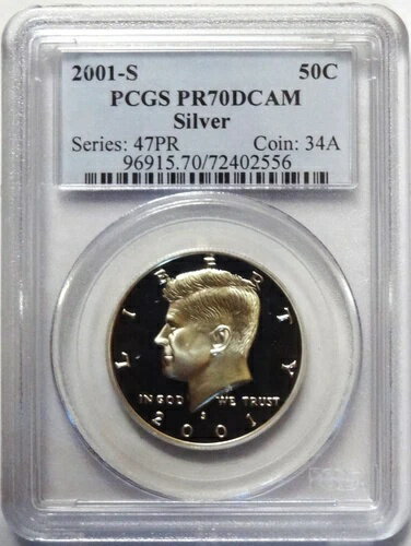 2001-S SILVER KENNEDY HALF DOLLAR PCGS PR70DCAM (RARE GEN 4.1 SLAB)商品について出品者コメント「このコインは、シミや曇りがなく、非常に良好な状態です。小さな斑点がいくつかあり...