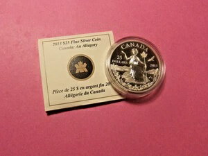 2013 Canada $25 Fine Silver Coin - AN ALLEGORY - CAMEO/Proof商品について流通/未流通特徴：記念品製造国/地域：カナダ認証COA注意事項※以下の注意事項をご理解のうえ、ご購入ください...
