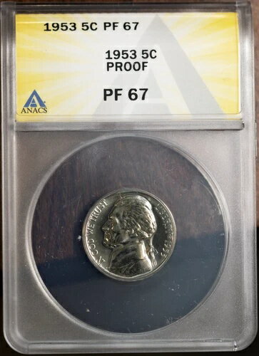 1953 5c Jefferson Head Nickel Proof 67 ANACS # 7465064 + Bonus商品について額面 5セント流通/非流通 非流通コイン ジェファーソン年 1953年認証番号 7465064刻印タイプ...