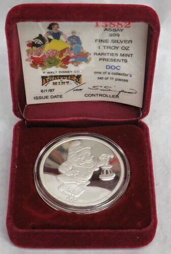 SILVER WALT DISNEY'S DOC SNOW WHITE ANNIVERSARY PROOF 1 OZ ROUND BOX COA商品について販売者メモ「直径39mm - 1オンス 999 純銀」形状：ラウンド型貴金属含有量：...