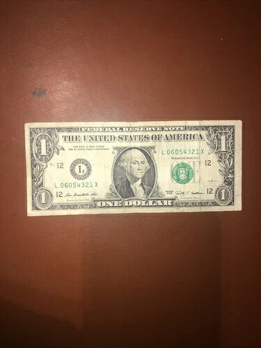 DESCENDING Ladder Fancy Serial $1 Federal Reserve 2009 Rare Serial #- L06054321X商品について流通/非流通 流通額面 1ドルシリーズ 2009種類 連邦準備銀行券...