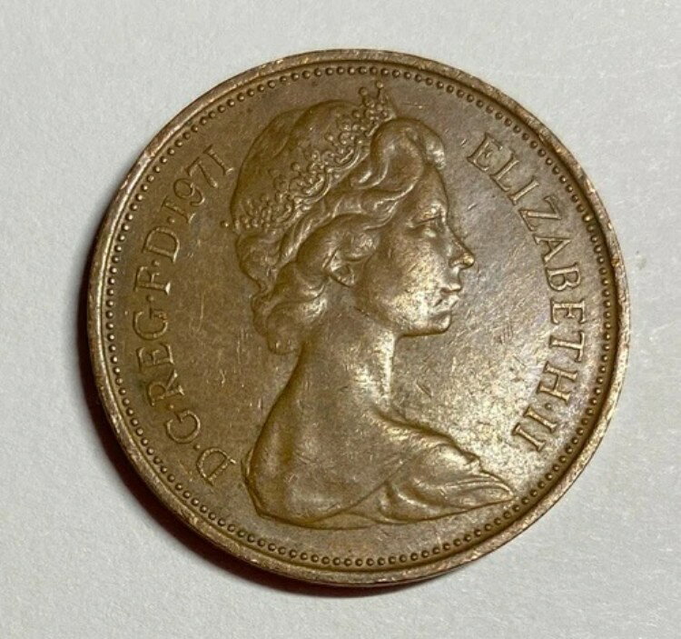 Rare 1971 D.G.REG. 1971 Queen Elizabeth II New Pence 2 coin商品について組成：銅色：BN純度：該当なし等級：未分類鉱石番号：該当なし認証：未分類カリフォルニア州プロポジション65に関...