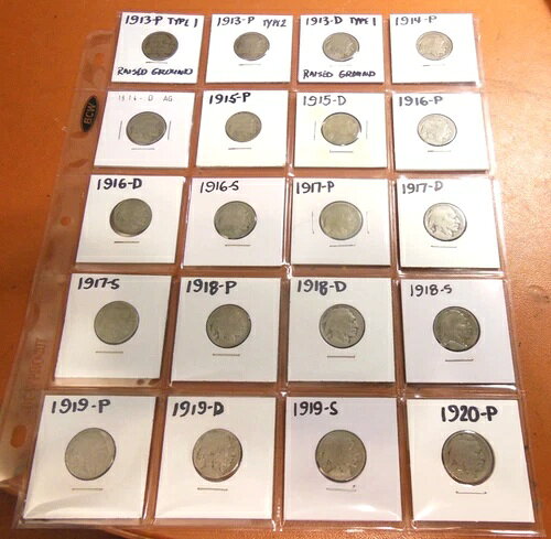 1913 -1937 Buffalo Nickel Set 50/64 all different coin set 1! lots of Rare Dates商品について売主の注記：「1913年から1929年までは細部まで修復されており、...