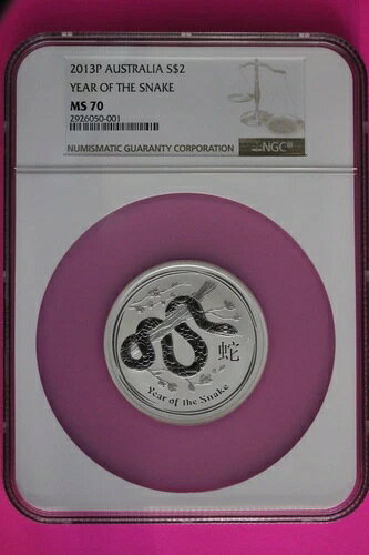 Top Pop 2015 MS 70 2 OZ Silver Australia Year Of Snake $2 NGC Graded Slab 7036商品について販売者からのコメント「写真と全く同じコインをお届けします。背景は… 販売...