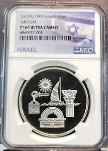 1993 ISRAEL SILVER 2 NEW SHEQALIM TOURISM NGC PF 69 ULTRA CAMEO RARE TOP POP商品について額面 2 ニュー・シェカリム流通/未流通組成 銀製造年 1993年認証番号 ...