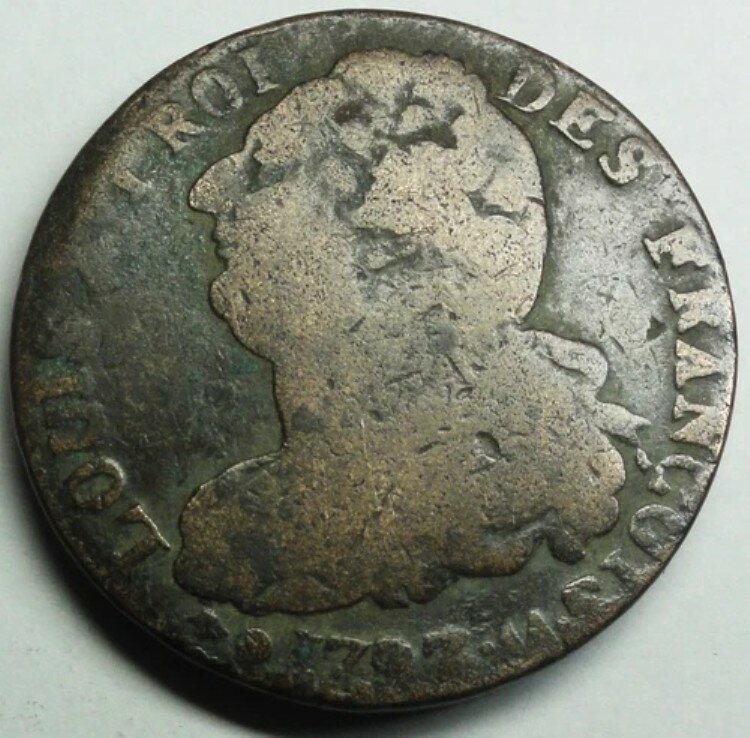 France 2 Sols Fran?ois 1793 Louis XVI, PATINA!,- S-VF / F-VF + Coin-商品について販売者メモ「sch?n bis sehr sch?n - siehe Fotos und B...