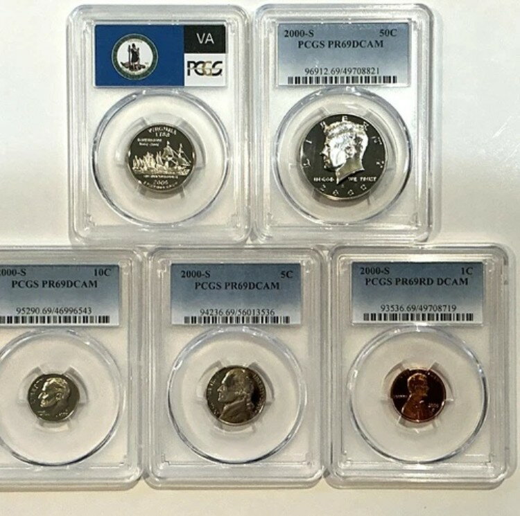2000-S Proof Set Date 5 Coin Newly Graded PCGS PR69 DCAM Perfect Gift商品について出品者コメント「新品グレーディング済み - ??2000-S 5枚セット プルーフコイン ...