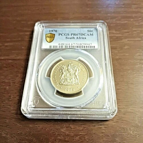 1970 South Africa 50 Cents PR67 DCAM商品について販売者コメント「わずかな変色あり」額面：50セント流通/未流通：未流通材質：ニッケル発行年：1970年認証番号：51829947グレード：PR 67KM番号...