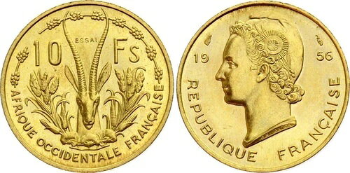 FRENCH WEST AFRICA 1956 10 Franc, Essai (Special Strike)商品について出品者コメント「Essai - 未流通」流通/未流通 未流通構成 アルミニウムブロンズ年 1956年認証 未認証注意...
