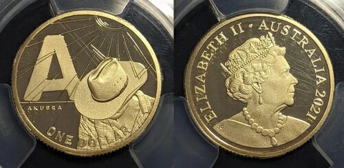 2021 Proof One Dollar $1 A Akubra GACH Australia PCGS PR70DCAM FDC UNC #2127商品について出品者コメント「スラブに小さな傷あり」原産地：オーストラリアプルーフ：ありコ...
