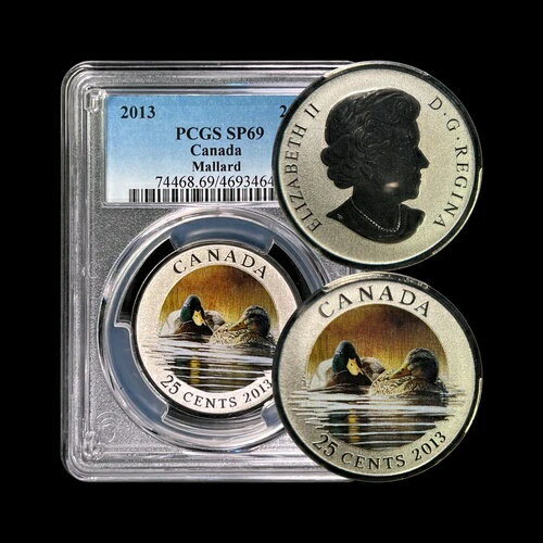 CANADA. 2013, 25 Cents - PCGS SP69 - Top Pop ?? Mallard Duck, RARE商品について出品者コメント「PCGSグレードの優れた宝石標本 - グレードアップなし、トップポップ - 希少...
