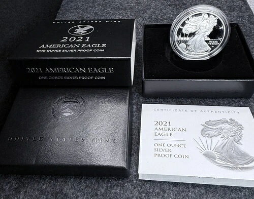 American Silver Eagle Proof 2021 Ty.2 1 Oz .999 Fine Silver West Point OGP &COA商品についてアメリカンイーグルコイン構成 銀発行年 2021年刻印の種類 プルーフ...
