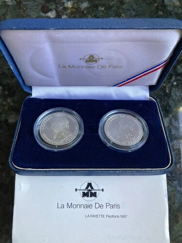 1987 France 100 Francs Silver Lafayette 2-coin set with original box商品について額面：100フラン流通/非流通：非流通材質：銀製造年：1987年製造国/地域：フランス認証：...