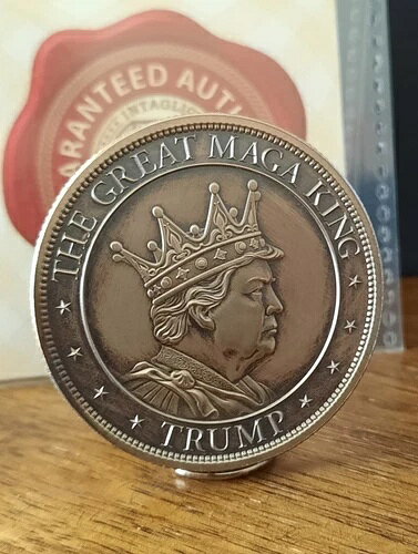 The Great MAGA King Trump - Antiqued by Intaglio Mint 1 oz .999 Fine Silver商品について組成 銀形状 ラウンド型年 2024年純度 0.999素材 銀貴金属含有量 1...