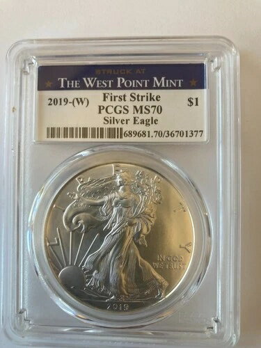 2019 (W) Silver Eagle $1 ~ West Point Mint PCGS MS70 1st Strike商品についてアメリカンイーグルコイン組成 銀発行年 2019年純度 0.999品位 MS 70単位1オンスあたりの...