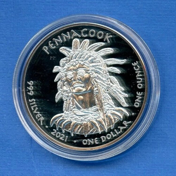 2021 Jamul Nation $1 Pennacook Vermont Leopard .999 Silver Proof 1oz Round商品について出品者からのコメント「アクリルカプセルに入ったネイティブアメリカンミントの純銀コ...