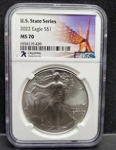 American Silver Eagle-NGC MS70 State Series- Oklahoma Label商品について組成：銀刻印タイプ：ビジネス純度：0.999品位：MS 70単位あたりの貴金属含有量：1オンスブランド/造幣局...