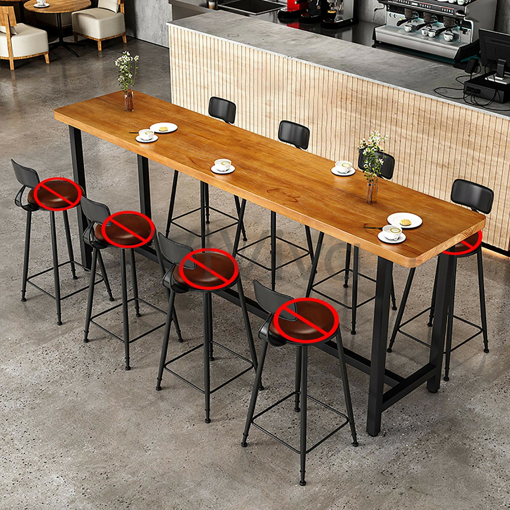 【商品名】ハイテーブル カウンターテーブル バーカウンター 高さ105CM ウォールバーテーブル スリム バーカウンター ダイニングテーブル カウンターテーブル セット カウンター バーテーブル 木製天板 スチール脚 滑りにく（スツールなし...