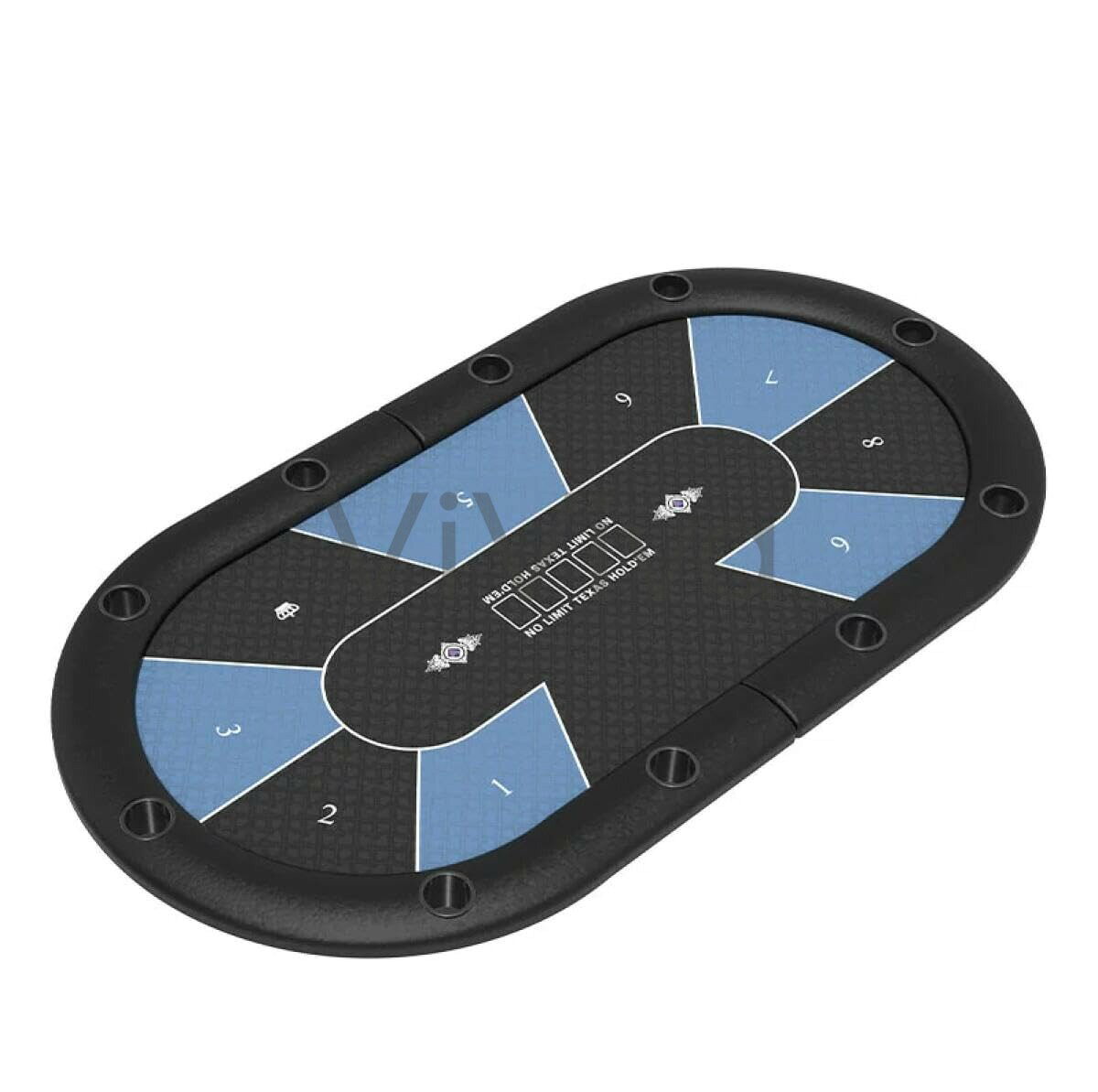 【商品名】折り畳みポーカーテーブル 10人用 楕円型 テキサスホールデムレイアウト ポーカーマット カジノテーブルトップ 200x100x5cm 専用ケース付き(青)【価格】61825円【商品説明】高品質ポーカーマット:職業ポーカーテーブル...
