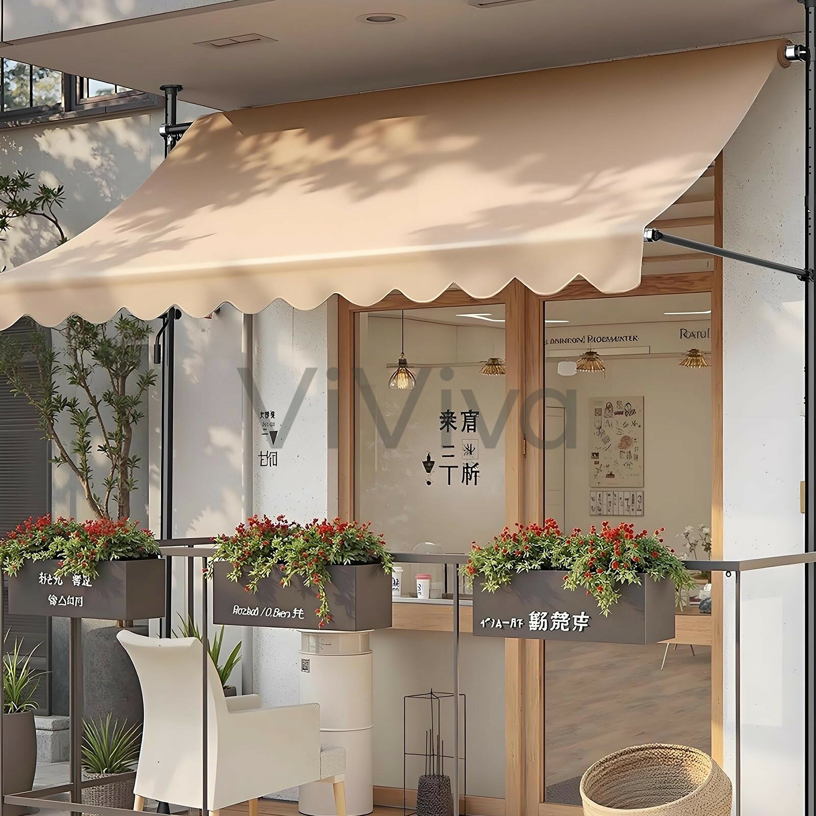 【商品名】【店舗の人気商品!】オーニングシェード 格納式オーニングテント 日除け シェード 1.5m/2m/2.5m/3m/3.5m/4m つっぱり式目隠し 冷房効率アップ 防水 紫外線UVカット 伸縮式 後付けパティオ 簡単設置 家庭用/...