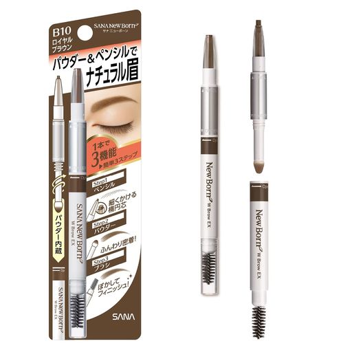 カラー:B10 ロイヤルブラウン 商品サイズ(幅x奥行x高さ):56mmx25mmx179mm パウダー・ペンシル・ブラシでプロ級ナチュラル眉。 原産国:日本 内容量:0.5g