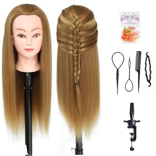 美容学生のカットや編み込みその他のヘアスタイル練習に最適です!!!テーブルスタンド付き 100%合成髪重量:約900g(スタンド付き)ウィッグのサイズ:長さ約65cm 美容院、サロンも愛用、メイク、スタイリング、編み込み、ストレート、カット...