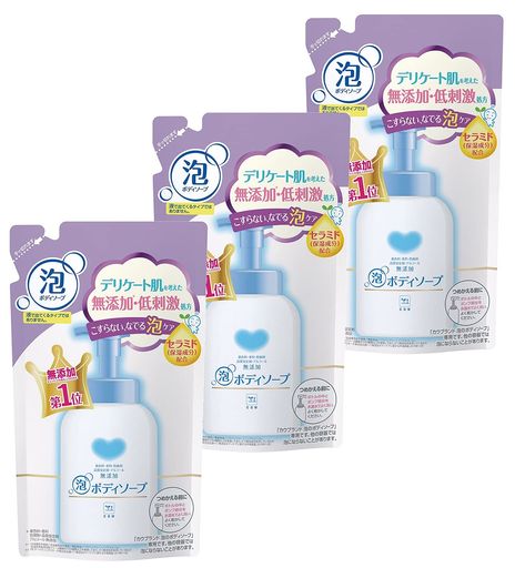モイスチャライジング 植物性アミノ酸系洗浄成分配合 着色料・香料・防腐剤・品質安定剤、無添加 内容量:500mlx3個 原産国:日本 詰替用 セラミド(保湿成分)配合。
