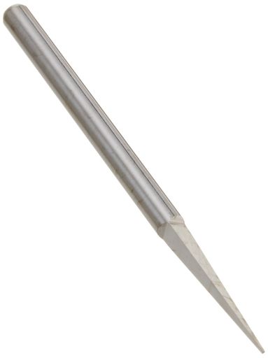 タングステンカーバイドバー 刃形:三角錐 軸径:φ2.34mm 加工可能な材質:プラスチック、アクリル、レジン、アルミ、真鍮等