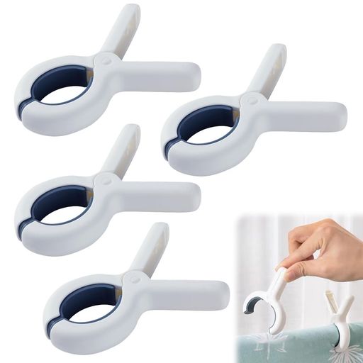 製品規格:4つの青色の小きいサイズ 製品サイズ:小サイズ9.5*7 cm。 良質な材質:強靭なPPプラスチックで作られ、日常使用でより強固になっている。上質なスプリングは強靭性があり、重厚な服や毛布を挟むことができる。 シリカゲルマットの設...