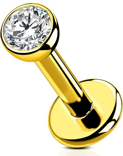 Materialofgoldinternallytitaniumlabretpiercing:thelipbarismadeofgrade23solidtitaniumpolishshinyandsparklinganti-corrosio...