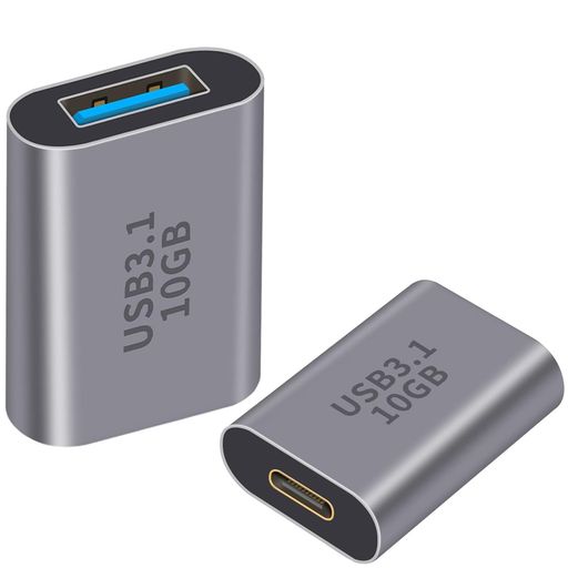 【USB C (メス) to USB A (メス) 変換アダプタ】:USB-Aポートを搭載したノートパソコン・充電器・ACアダプタ・USB-Cハブ等機器に、Type-Cインターフェースを搭載したスマートフォン、タブレット、イヤホン、HDD、...