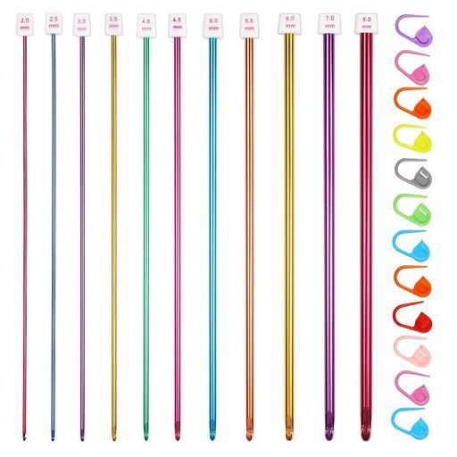 1、セット内容:11種類の異なるサイズ:2.0mm、2.5mm、3.0mm、3.5mm、4.0mm、4.5mm、5.0mm、5.5mm、6.0mm、7mm、8mm10点セット段数マーカー付き合計21点編み針セット。 2、高品質素材:このかぎ...