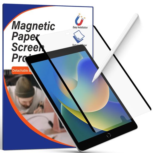 【iPad9th/8th/7thGeneration10.2インチ専用設計】マグネット式ペーパーライクスクリーンプロテクターは、2021年/2020年/2019年発売の第9世代/第8世代/第7世代iPad(10.2インチ)に対応。対応モデル...